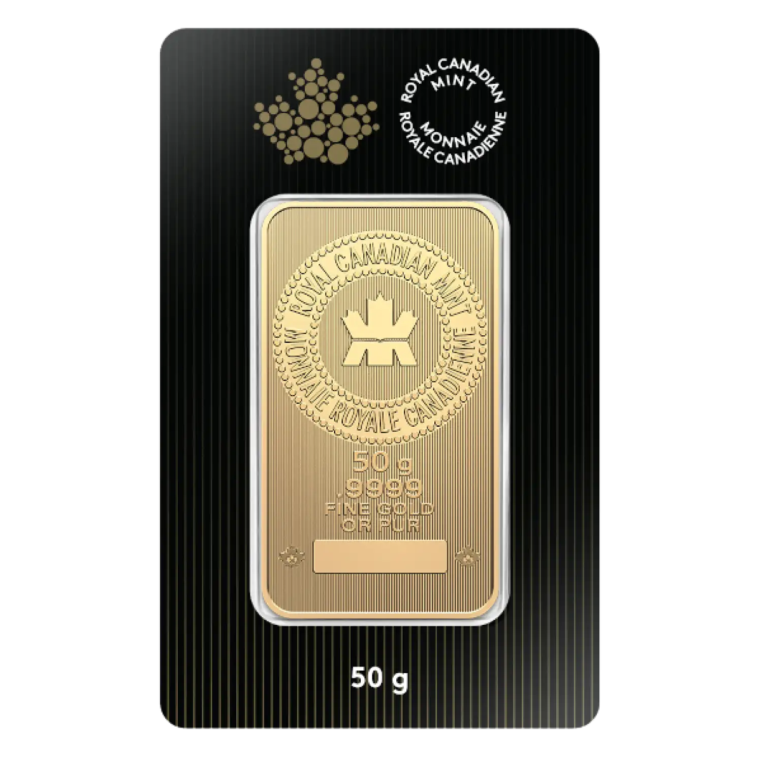 Royal Canadian Mint Gold Bar | 50g Gold Bar - Harbor Coin Company
